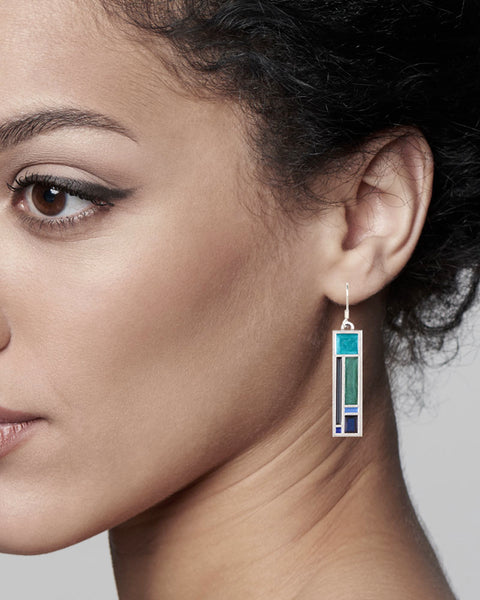Prairie Window Earrings Blue | ArchitectGiftsPlus