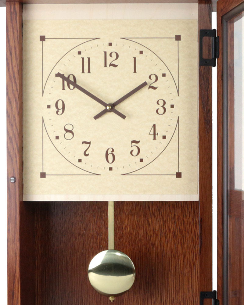 Amish Craftsman Mission Wall Clock - Quarter Sawn White Oak ...