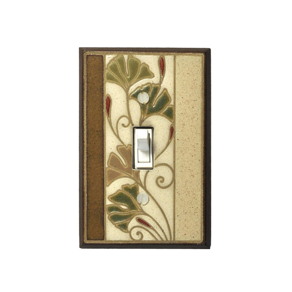 Ginkgo Ceramic Tile Switch Plate | ArchitectGiftsPlus